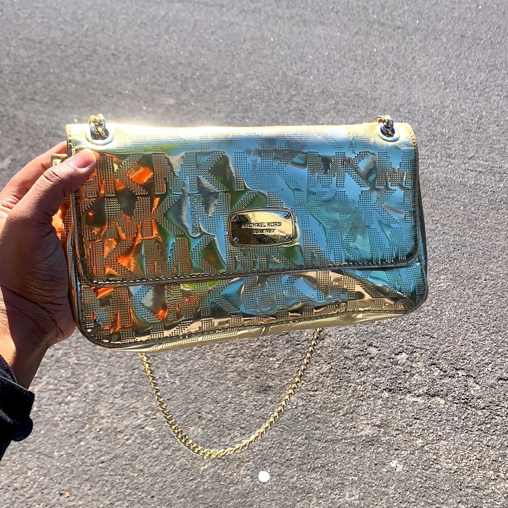 Michael Kors Metallic Gold Signature Purse - Gem